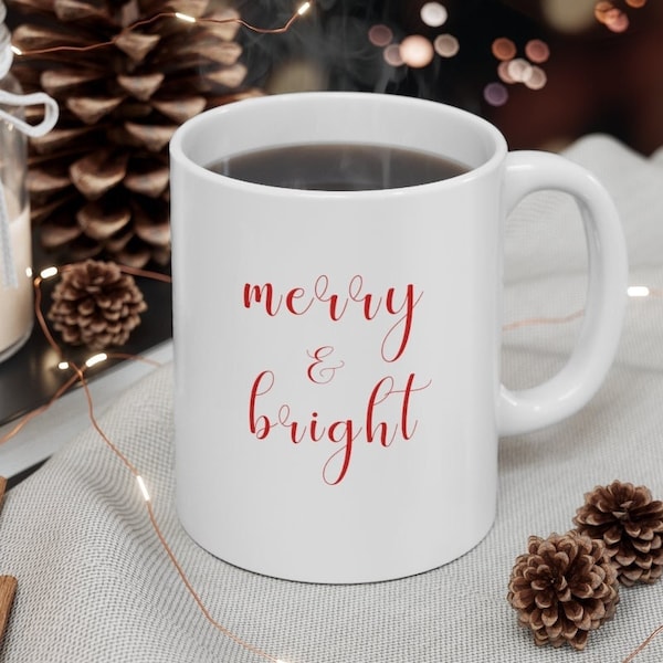 Merry and Bright Mug - Etsy
