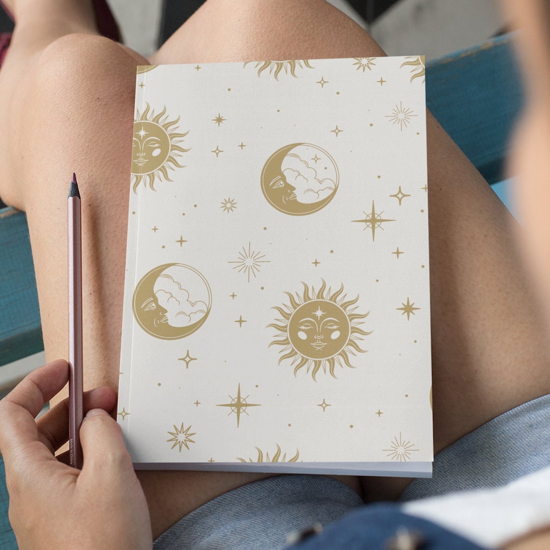 Celestial Journal, Sun Moon and Stars Hardcover Journal,dream Journal ...