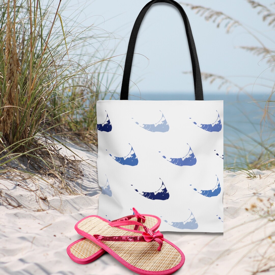 Nantucket Tote Bag,nantucket Reusable Bag, Nantucket Island Map Bag ...