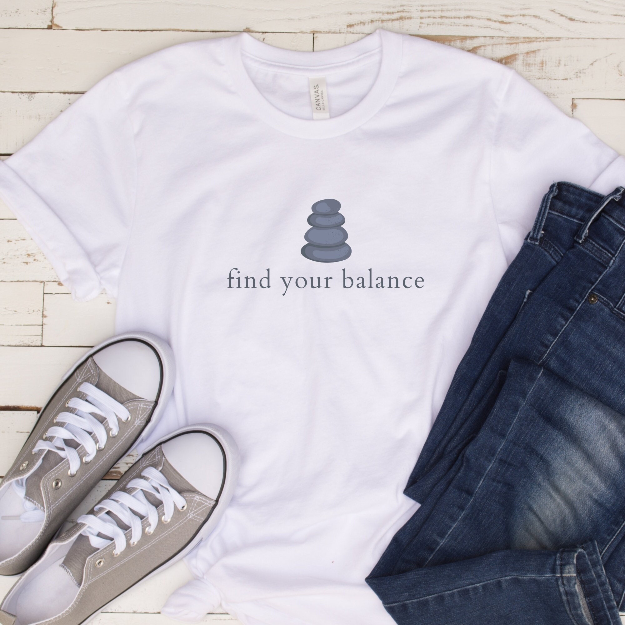 Find Your Balance Shirt, Rock Cairn T-shirt, Stacked Stone Tee, Stone ...