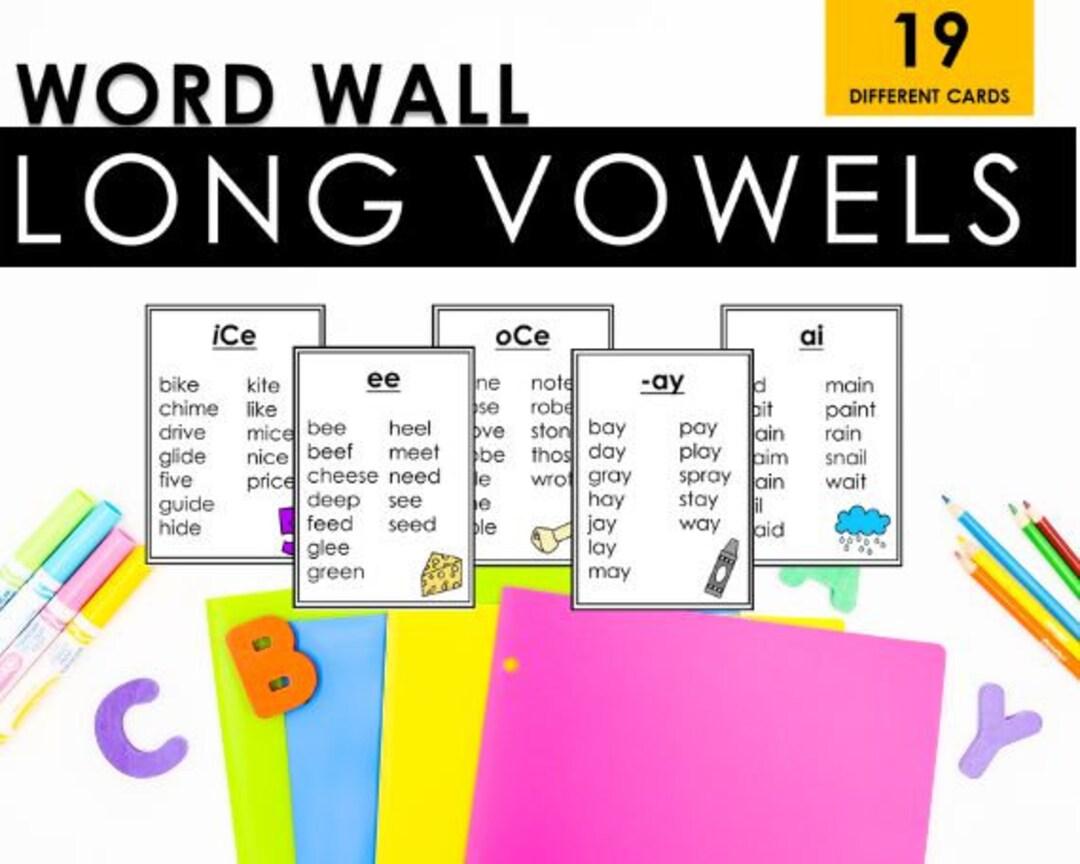 Vowels Chart Digital Download, Long Vowels, Silent E, Sounds Printable ...