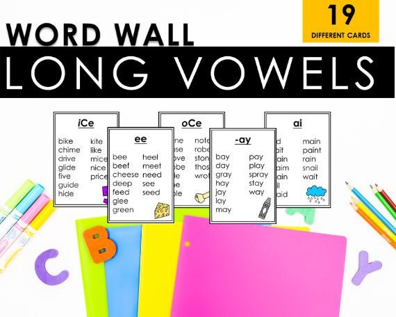 Vowels Chart Digital Download, Long Vowels, Silent E, Sounds Printable ...