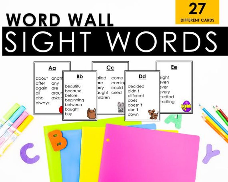 Word Wall Sight Words L High Frequency Words L Portable Word Wall - Etsy