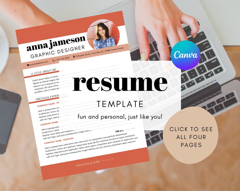 Colorful Resume Template Creative Resume Template Fun CV - Etsy