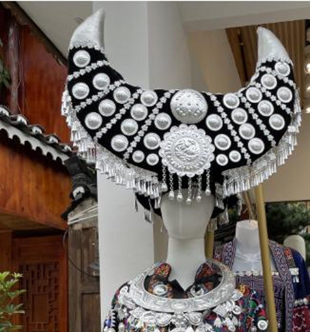 Hmong Silver Charm Bull Hair Head Decoration ,vintage ,lucky Symbol ...