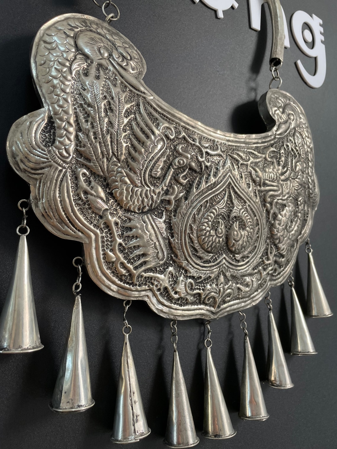 Hmong Silver Charm Necklace,vintage ,lucky Symbol Design,sweater ...