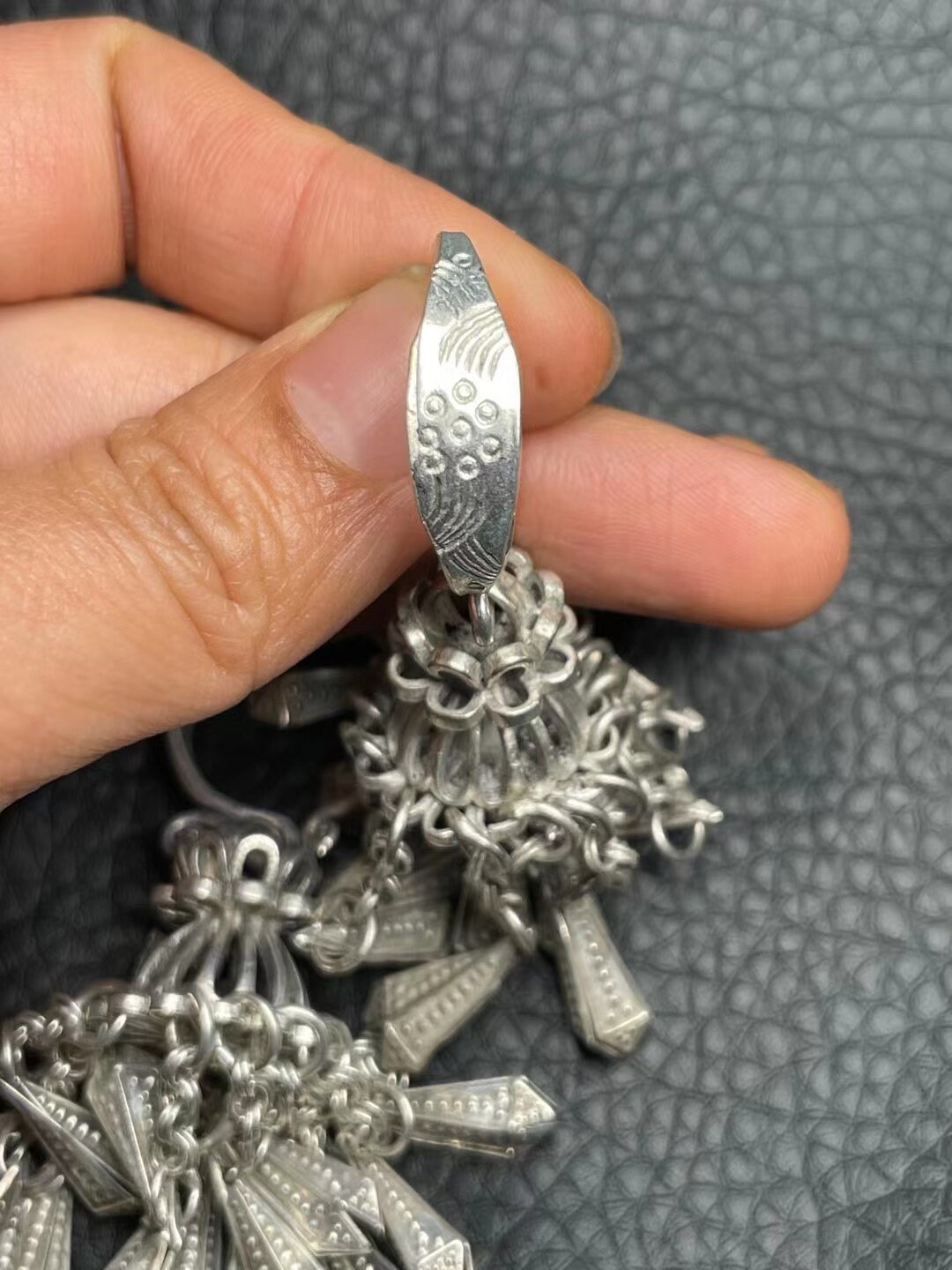 One Pair Hmong Silver Earrings,vintage Earring Lantern Design,miao ...