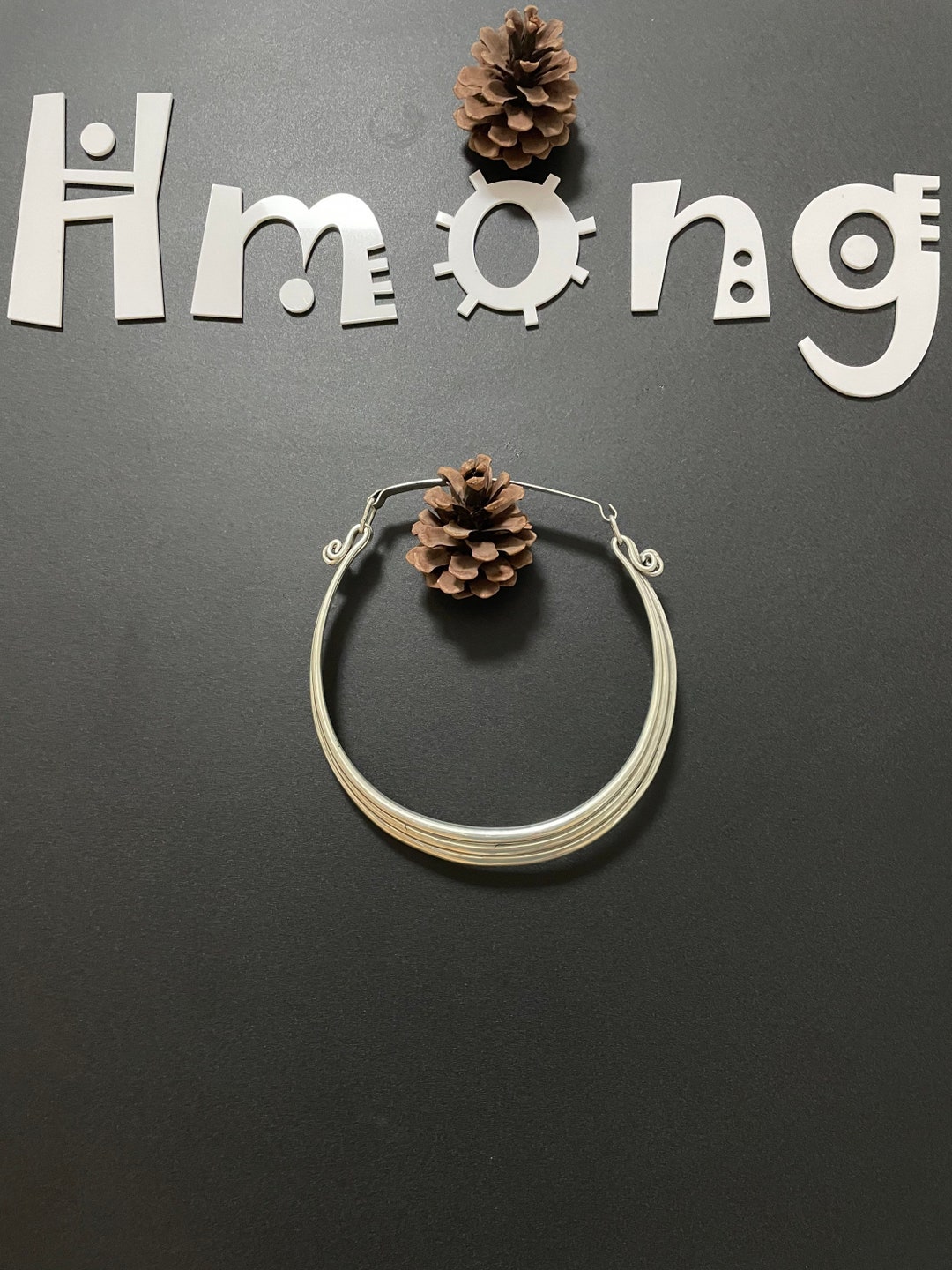 Hmong Silver Charm Necklace,vintage ,circle Design,sweater Detective ...