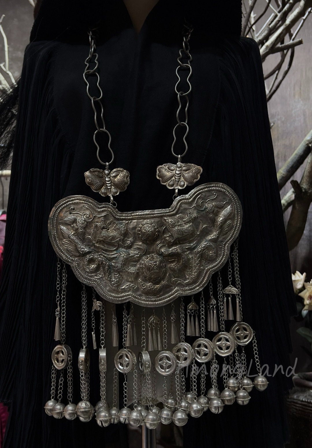 Hmong Silver Charm Necklace,vintage ,lucky Symbol Design,sweater ...