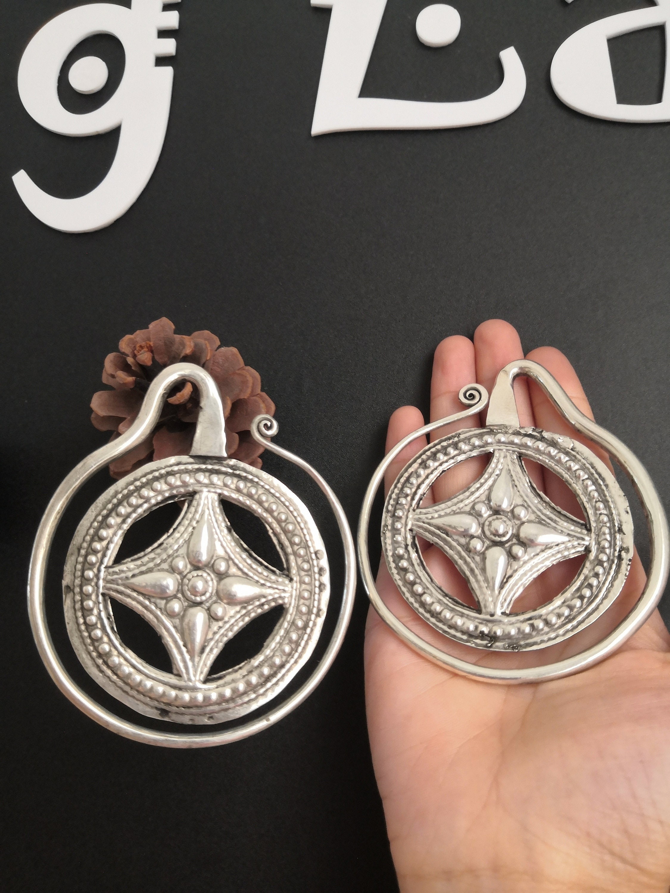 One Pair Hmong Silver Pandentvintage Earringssweater - Etsy