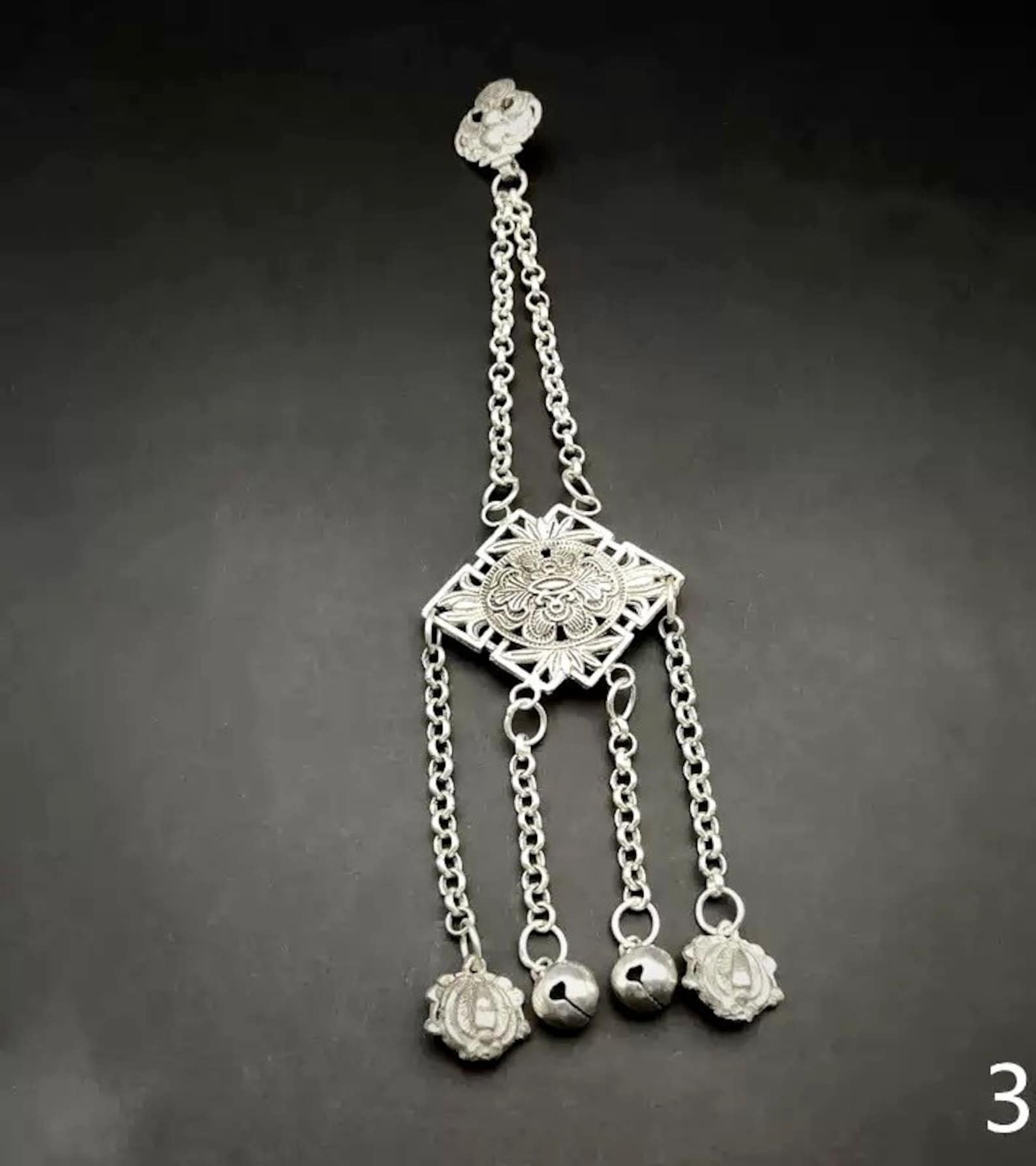 Hmong Silver Pandent,vintage, Lucky Symbol Design,sweater Detective ...