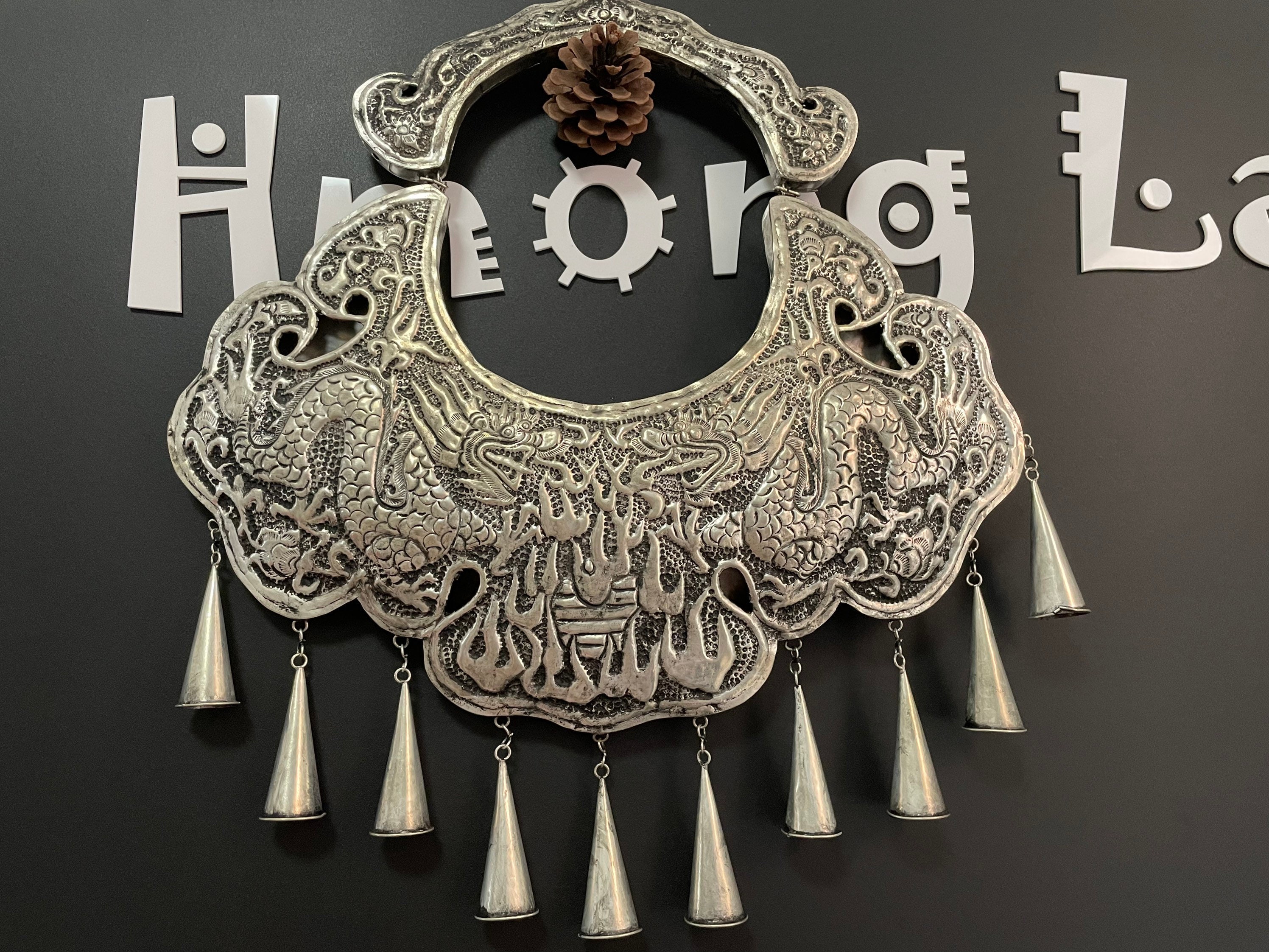 Hmong Silver Charm Necklace,vintage ,lucky Symbol Design,sweater ...