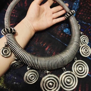 Hmong Silver Charm Necklace,vintage ,circle Design,sweater Detective ...