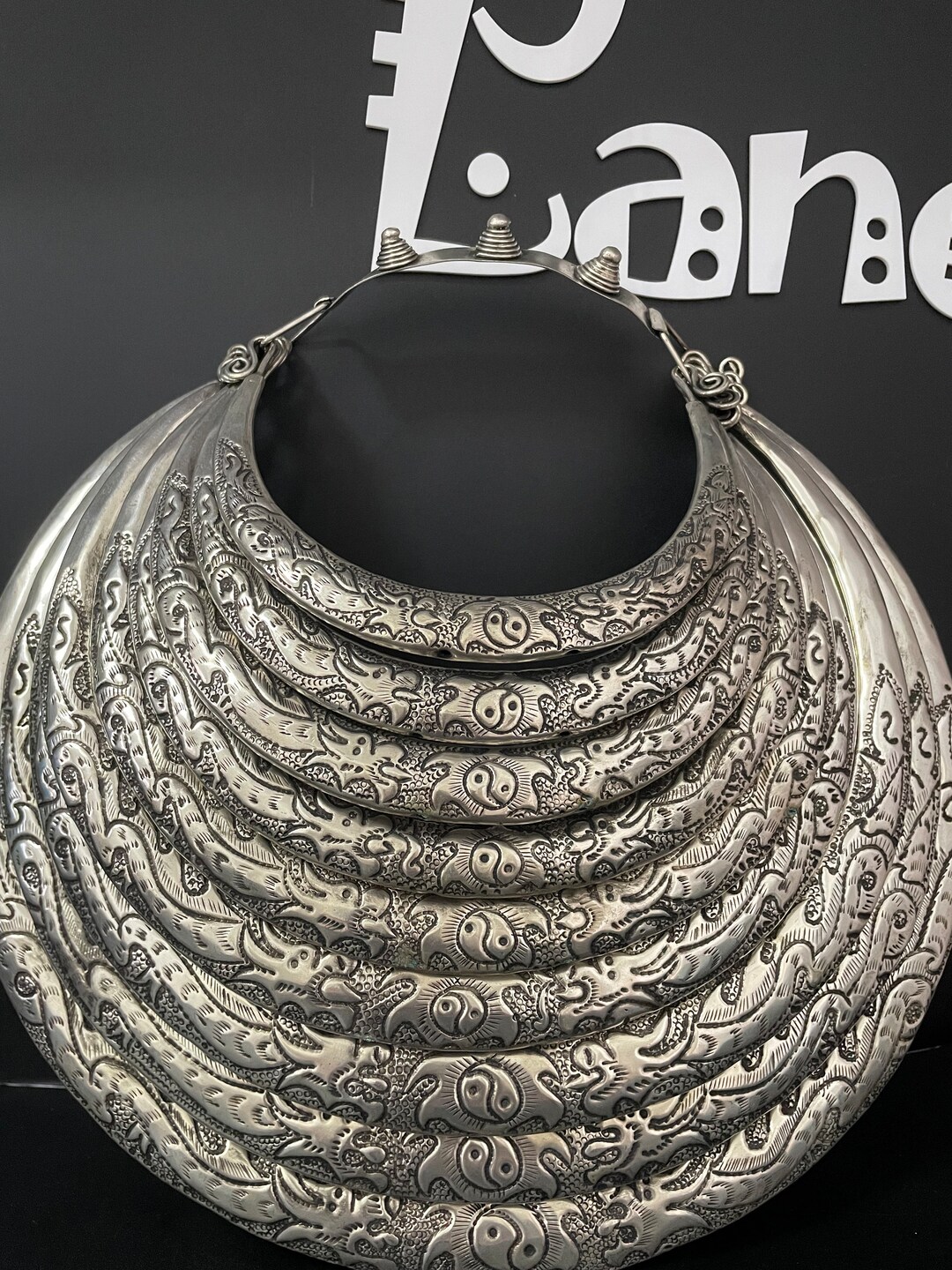 Hmong Silver Charm Necklace,9 Layers Vintage ,lucky Symbol Design ...