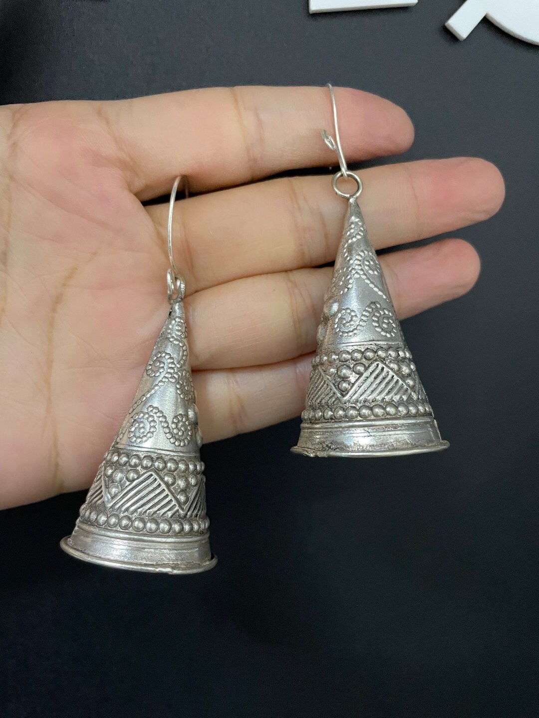 One Pair Hmong Silver Earrings,exaggerated Style,vintage Earrings ...