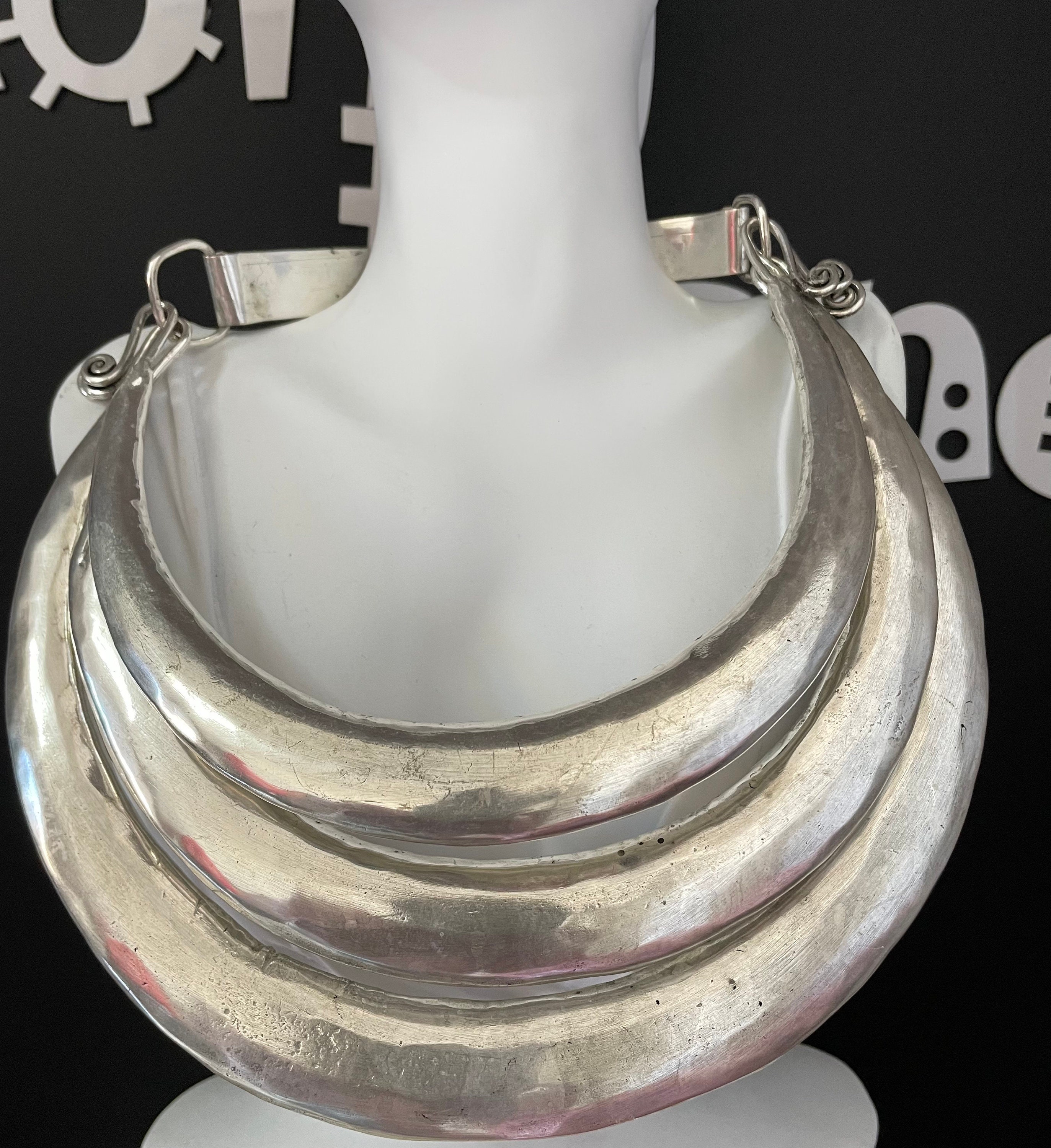 Hmong Silver Charm Necklace,3 Layers Vintage ,simple Design,sweater ...