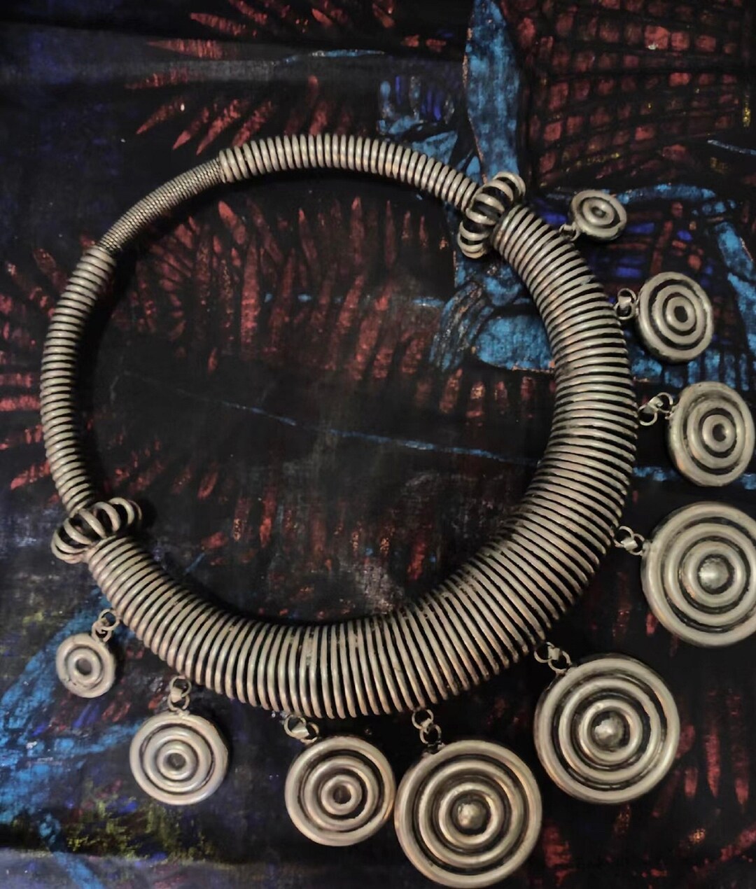 Hmong Silver Charm Necklace,vintage ,circle Design,sweater Detective ...