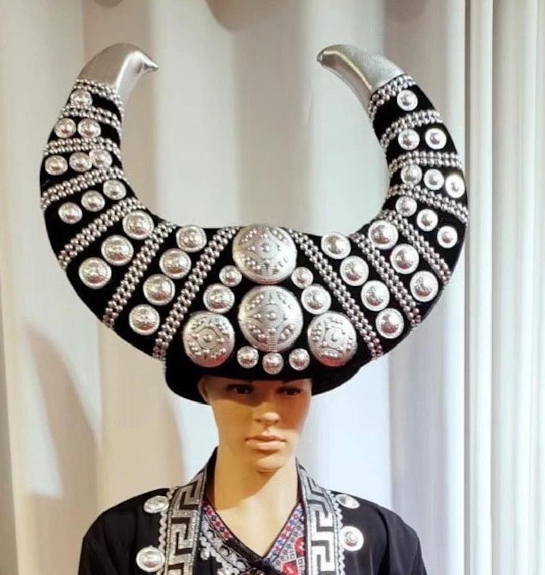 Hmong Silver Charm Bull Hair Head Decoration ,vintage ,lucky Symbol ...