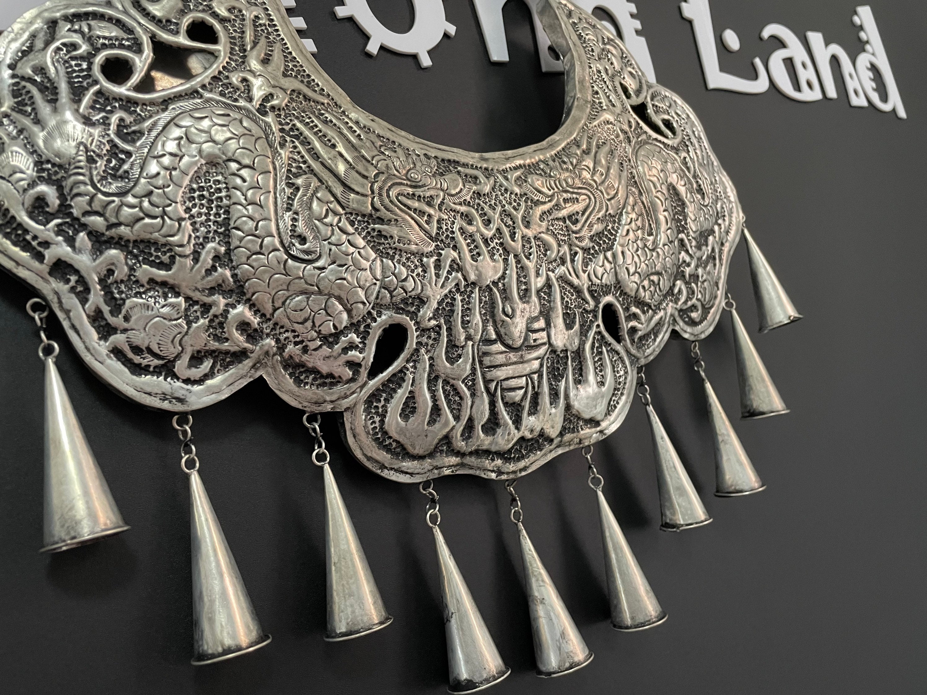 Hmong Silver Charm Necklace,vintage ,lucky Symbol Design,sweater ...