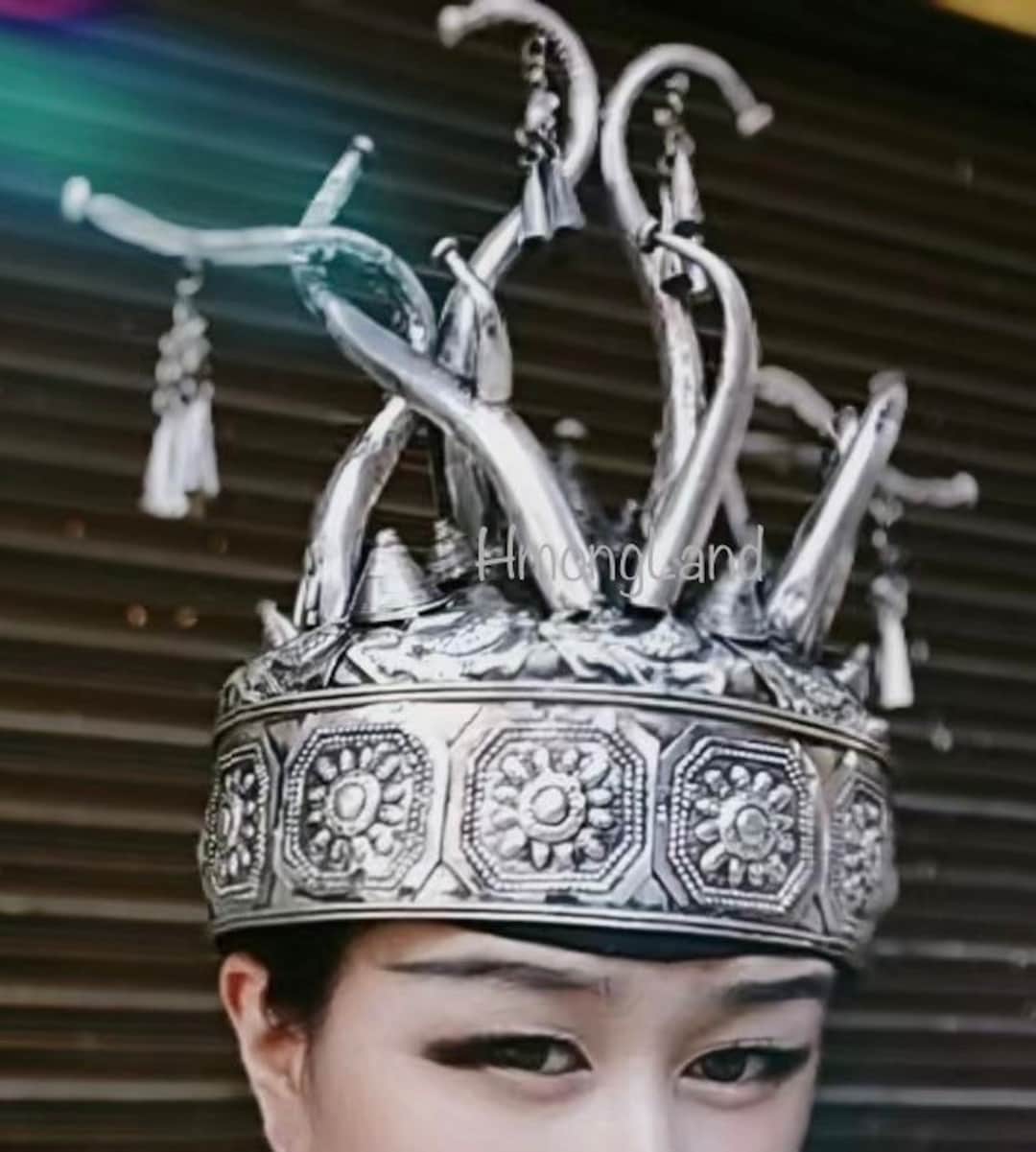 Hmong Silver Drama Hood,vintage Hood,lucky Symbol Design,sweater ...