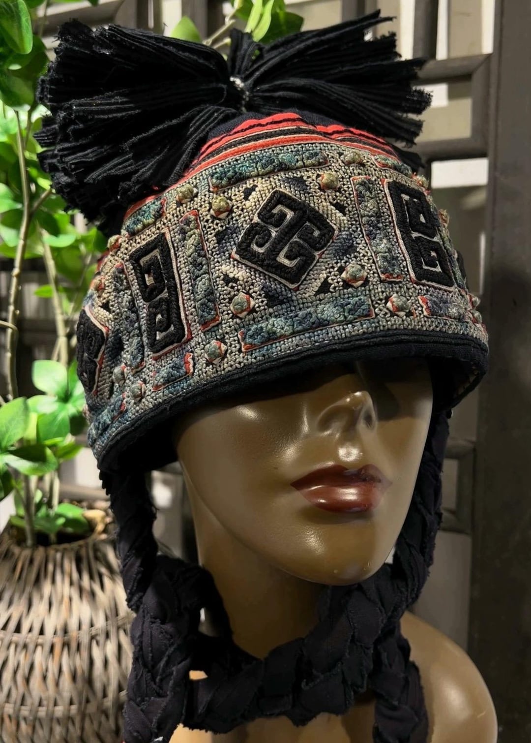 Hmong Embroidery Drama Hood,vintage Hood,lucky Symbol Design,sweater ...