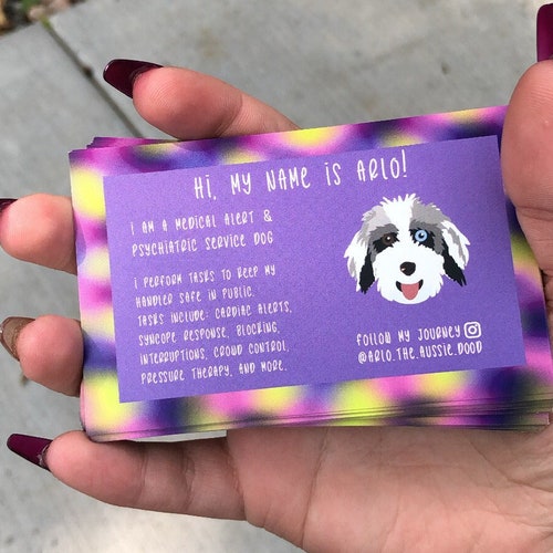 Service Dog ADA Law Info Cards Service Dog Handler Cards - Etsy