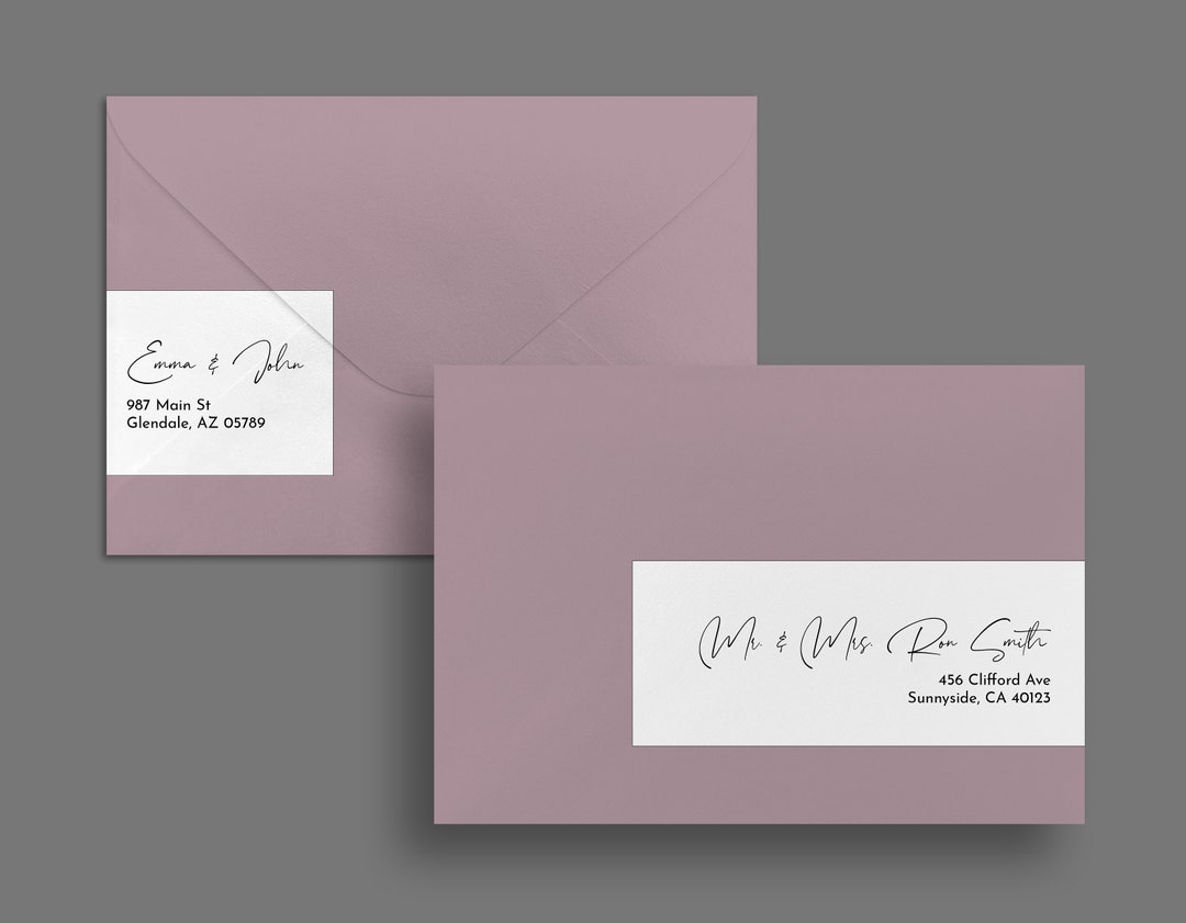 Address Labels - PRINTED - Personalized Wraparound Wedding Guest ...