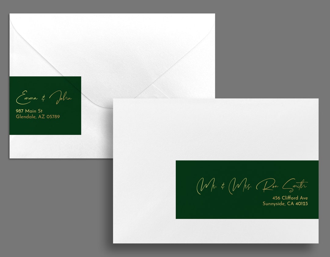Foiled Address Labels - PRINTED - Personalized Wraparound Wedding Guest ...