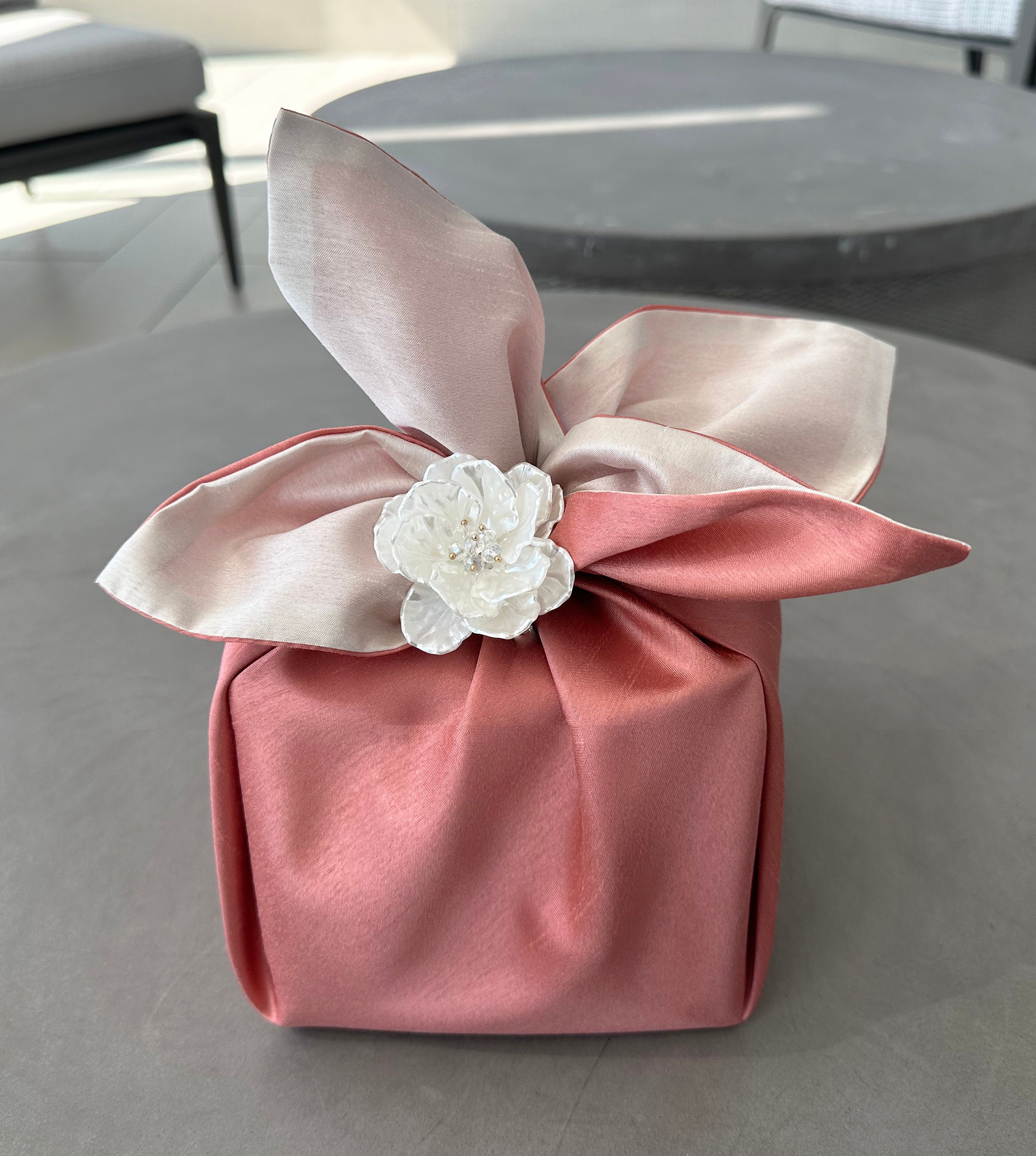 Orange & Ivory Korean Traditional Fabric, Korean Gift Wrap, Bojagi ...