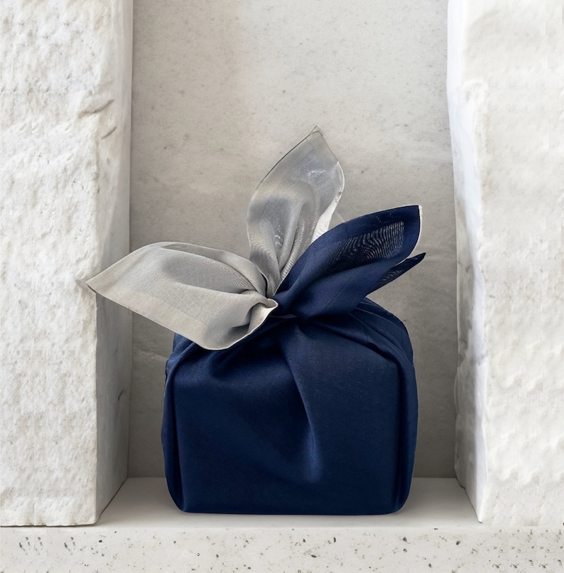 Navy & Ivory Korean Traditional Fabric, Korean Gift Wrap, Bojagi ...