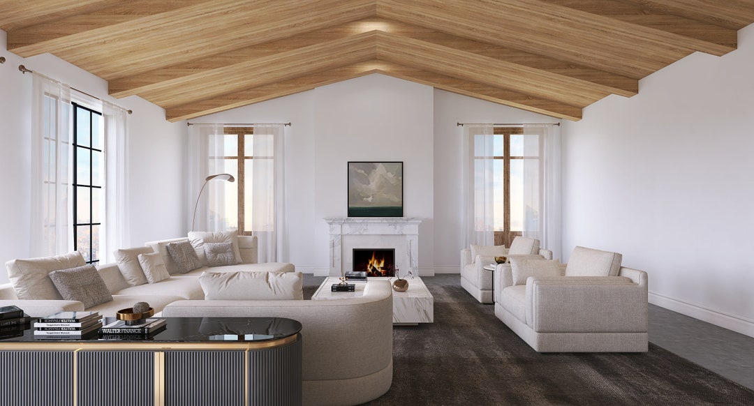 Living Room Interior Design, Interior Rendering, 3D Realistic ...