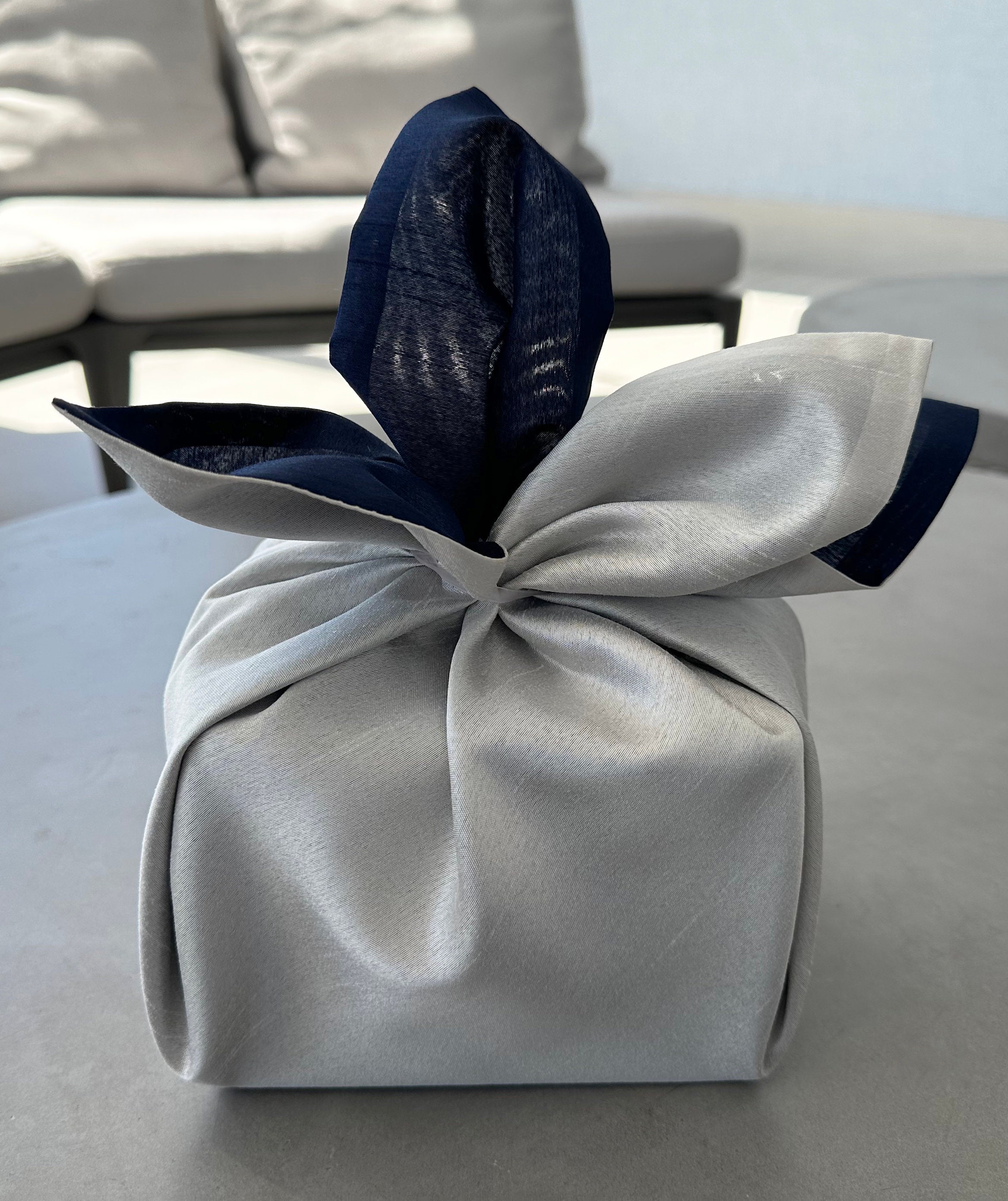 Navy & Ivory Korean Traditional Fabric, Korean Gift Wrap, Bojagi ...