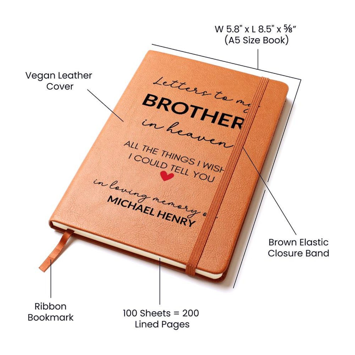Loss of Brother Grief Journal Letters to My Brother in Heaven Sibling ...