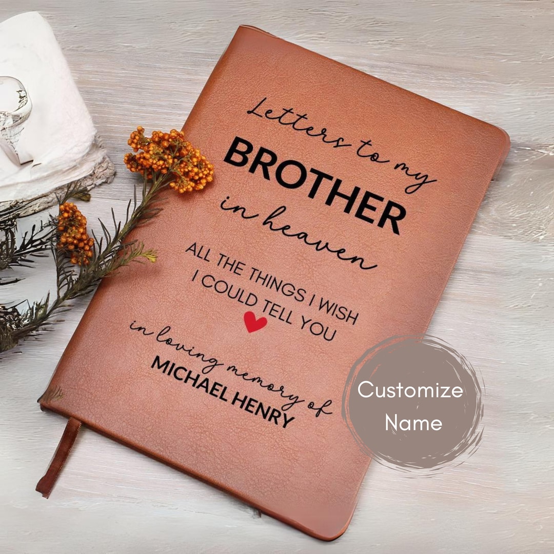 Loss of Brother Grief Journal Letters to My Brother in Heaven Sibling ...
