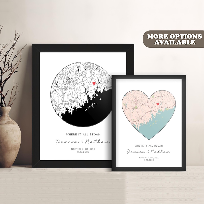 Heart Shaped Map - Etsy