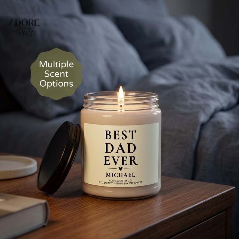 Best Dad Ever Dad Candle Personalized Fathersday Gift for Best Daddy ...