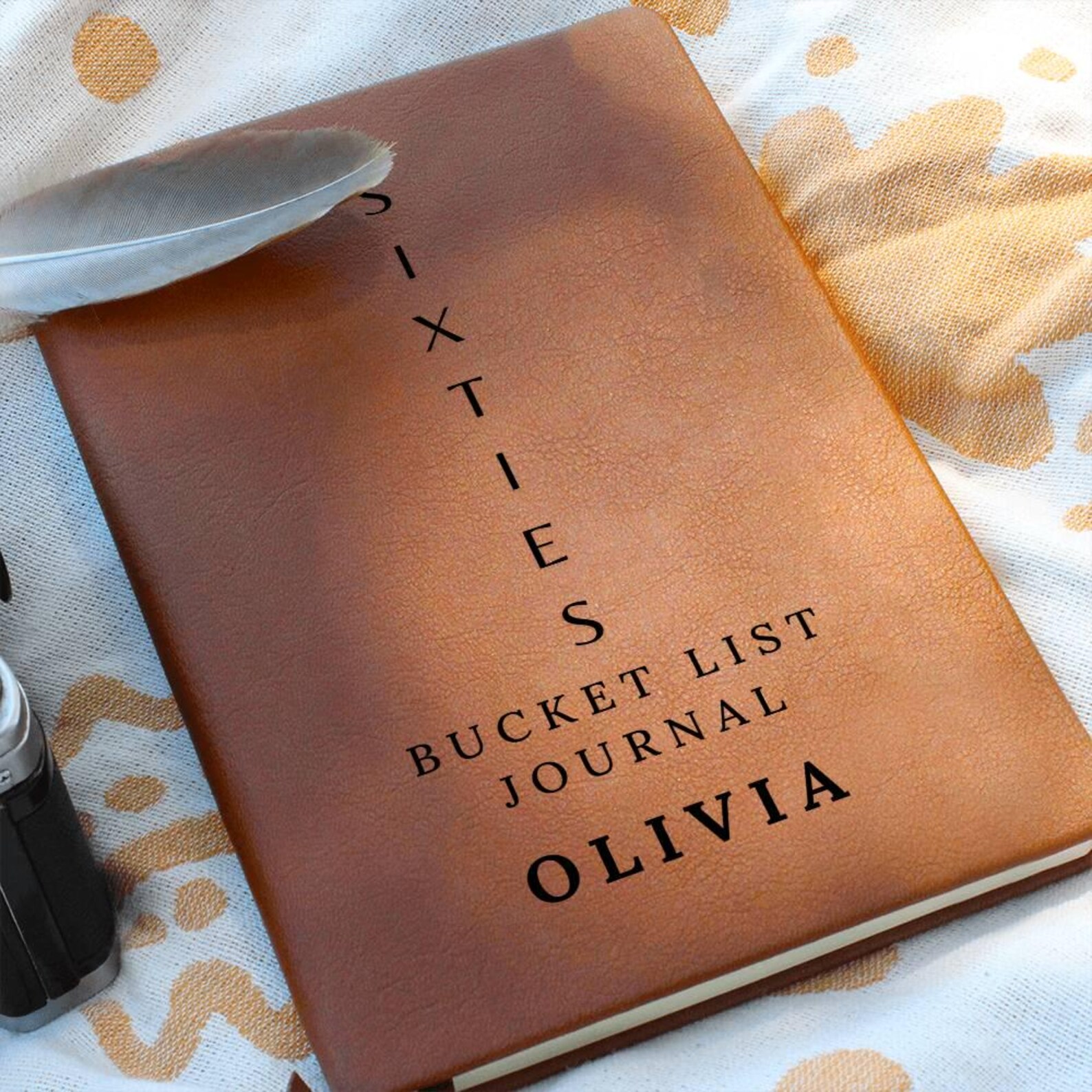 60th Birthday Gifts for Women Men Leather Journal Bucket List Notebook ...
