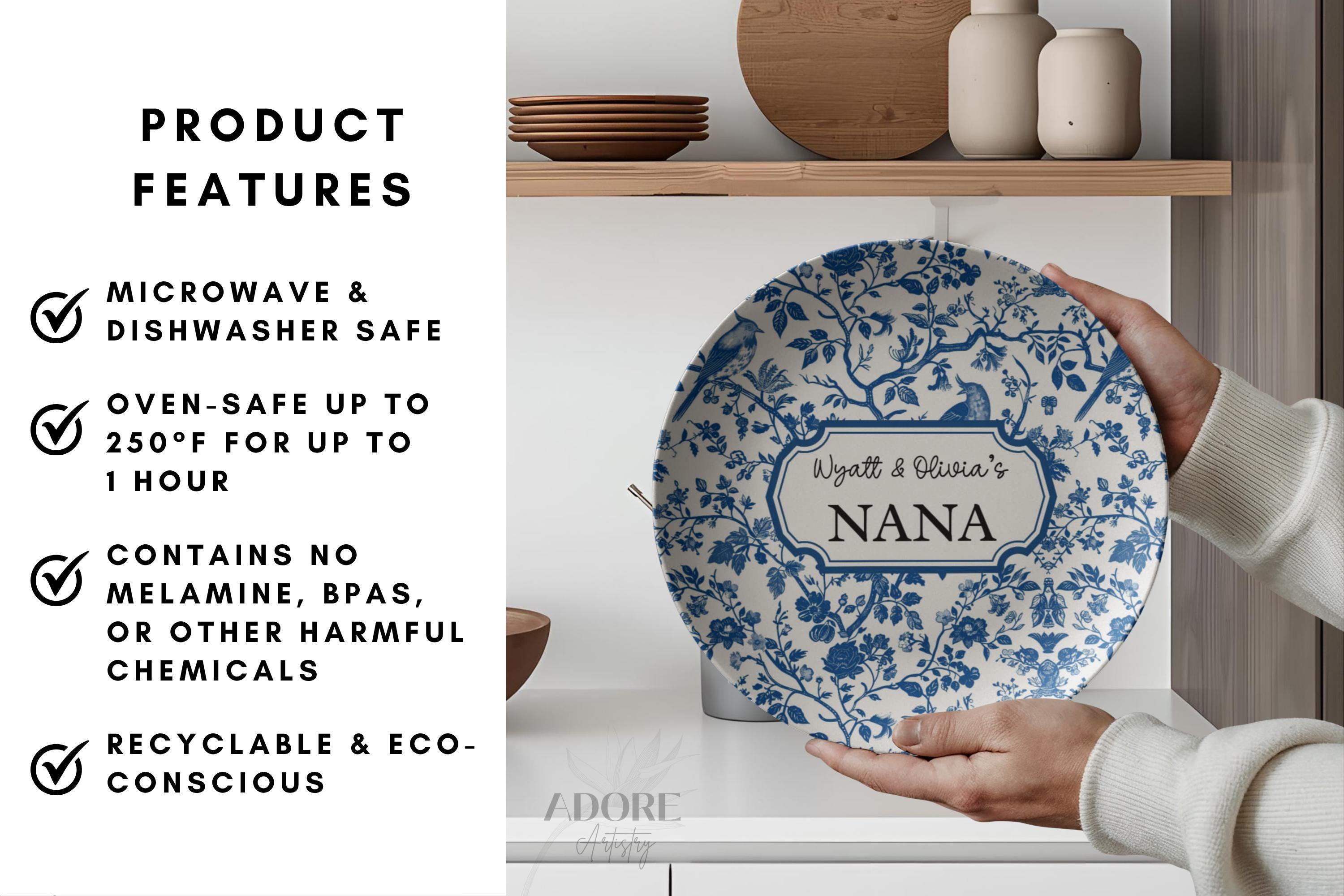 Personalized Grandmother Christmas Gift Nana Custom Platter Floral ...