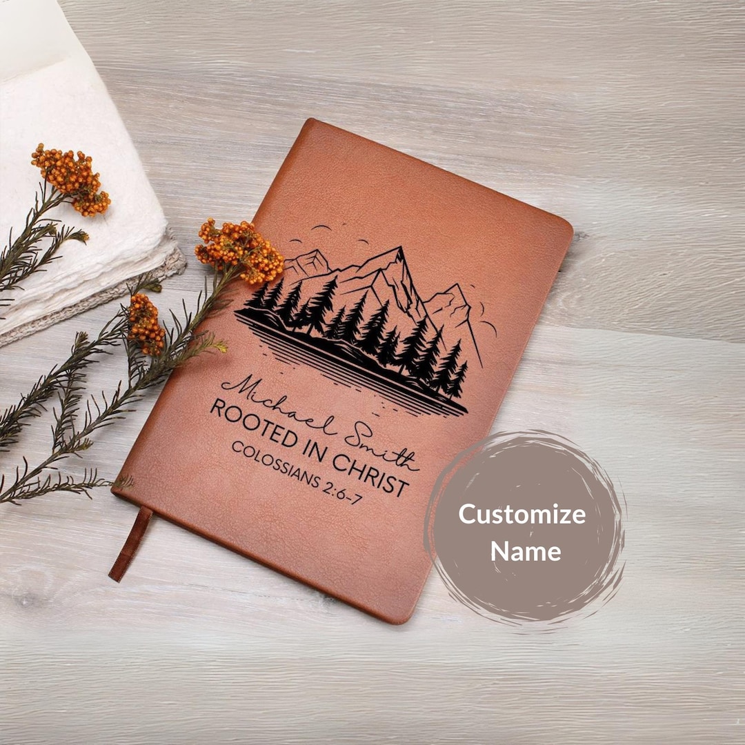 Rooted in Christ Prayer Journal for Men Leather Christian Notebook Xmas ...