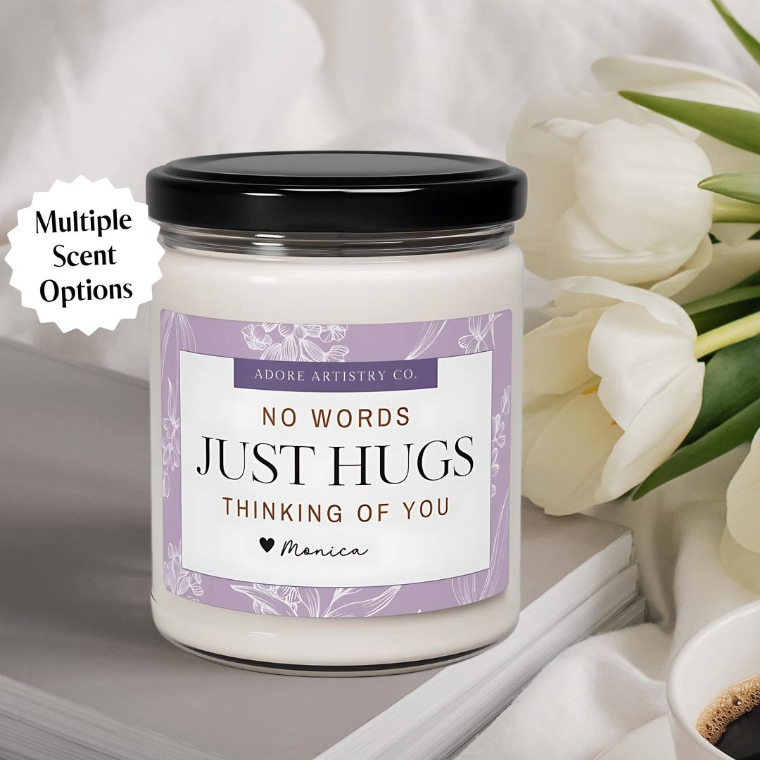 Thinking of You Sympathy Gift No Words Just Hugs Memorial Grief Candle ...