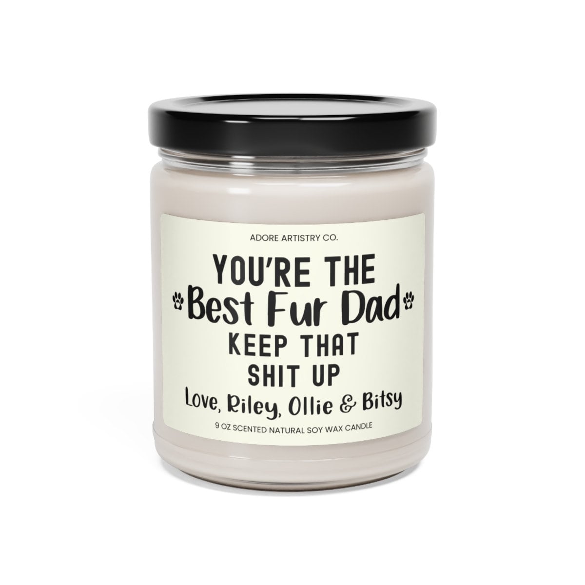 Funny Best Fur Dad Candle Father's Day Gift From Dog or Cat ...