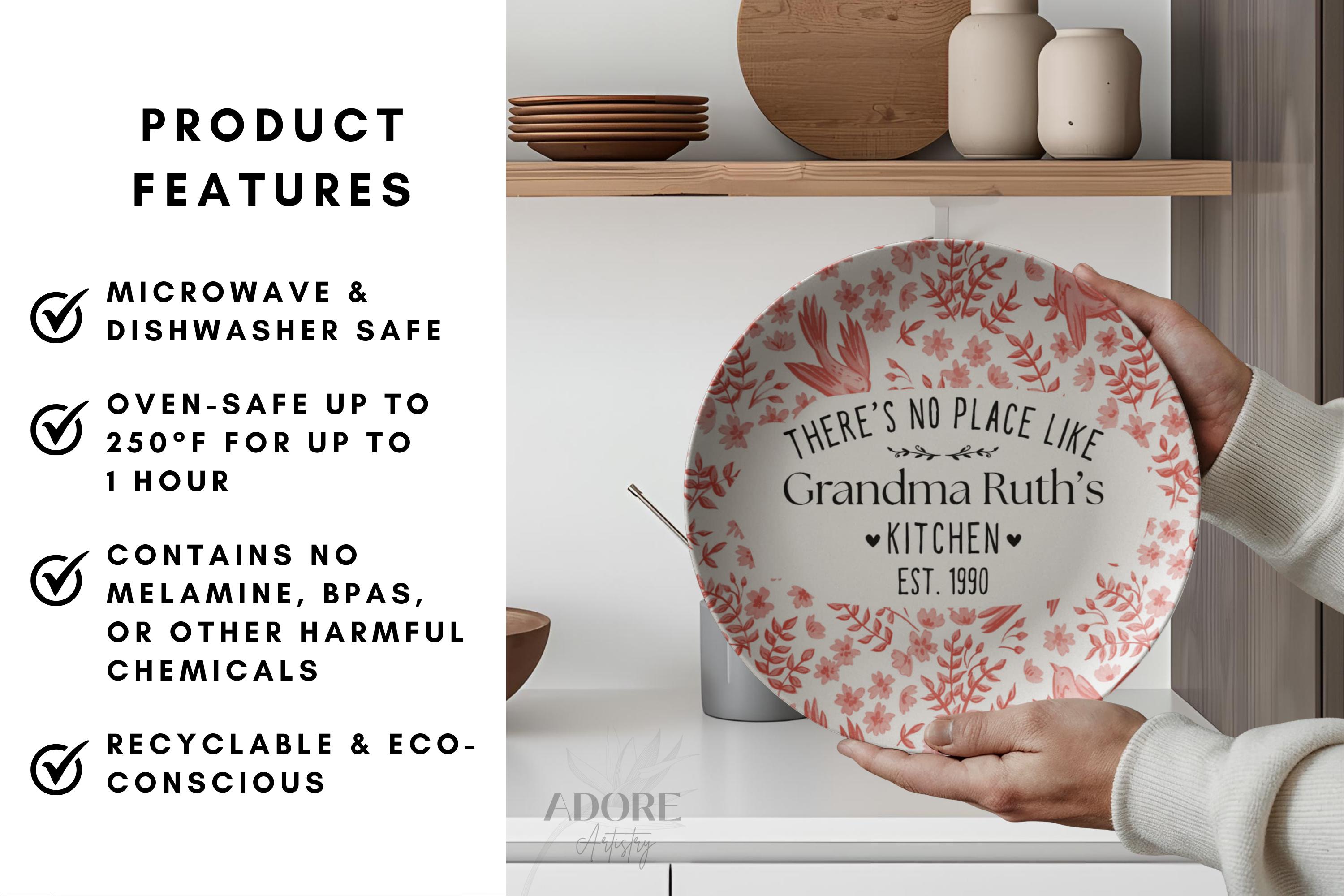 There's No Place Like Grandma Custom Platter Floral Grandmother Plate ...