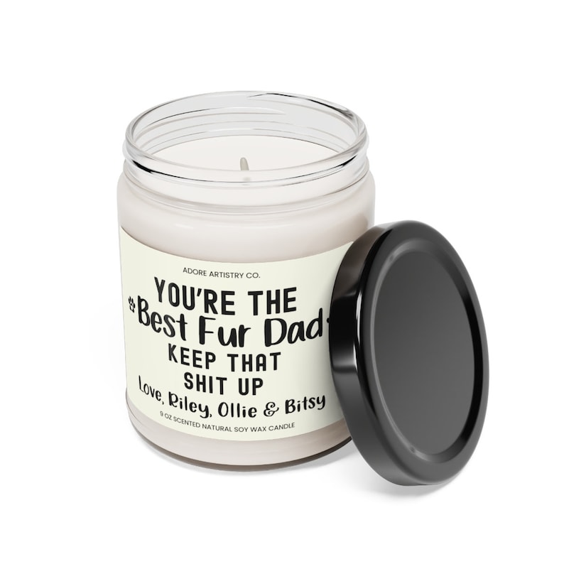 Funny Best Fur Dad Candle Father's Day Gift From Dog or Cat ...