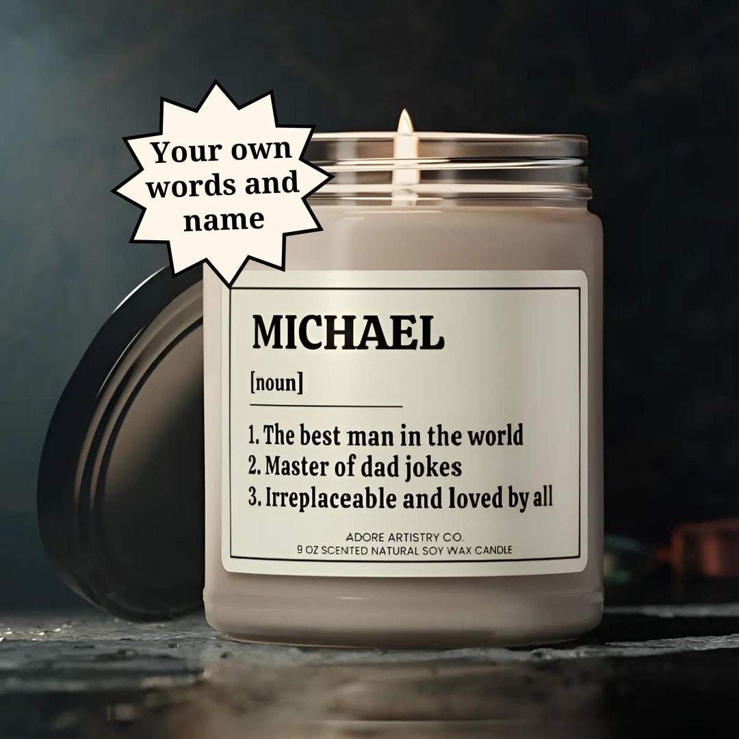Custom Name Definition Funny Candle for Men Christmas Birthday Grad ...