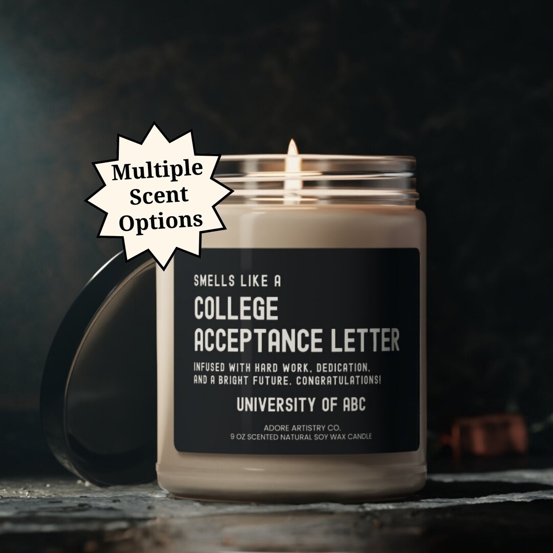 College Acceptance Letter Personalized Smells Like Candle Future ...