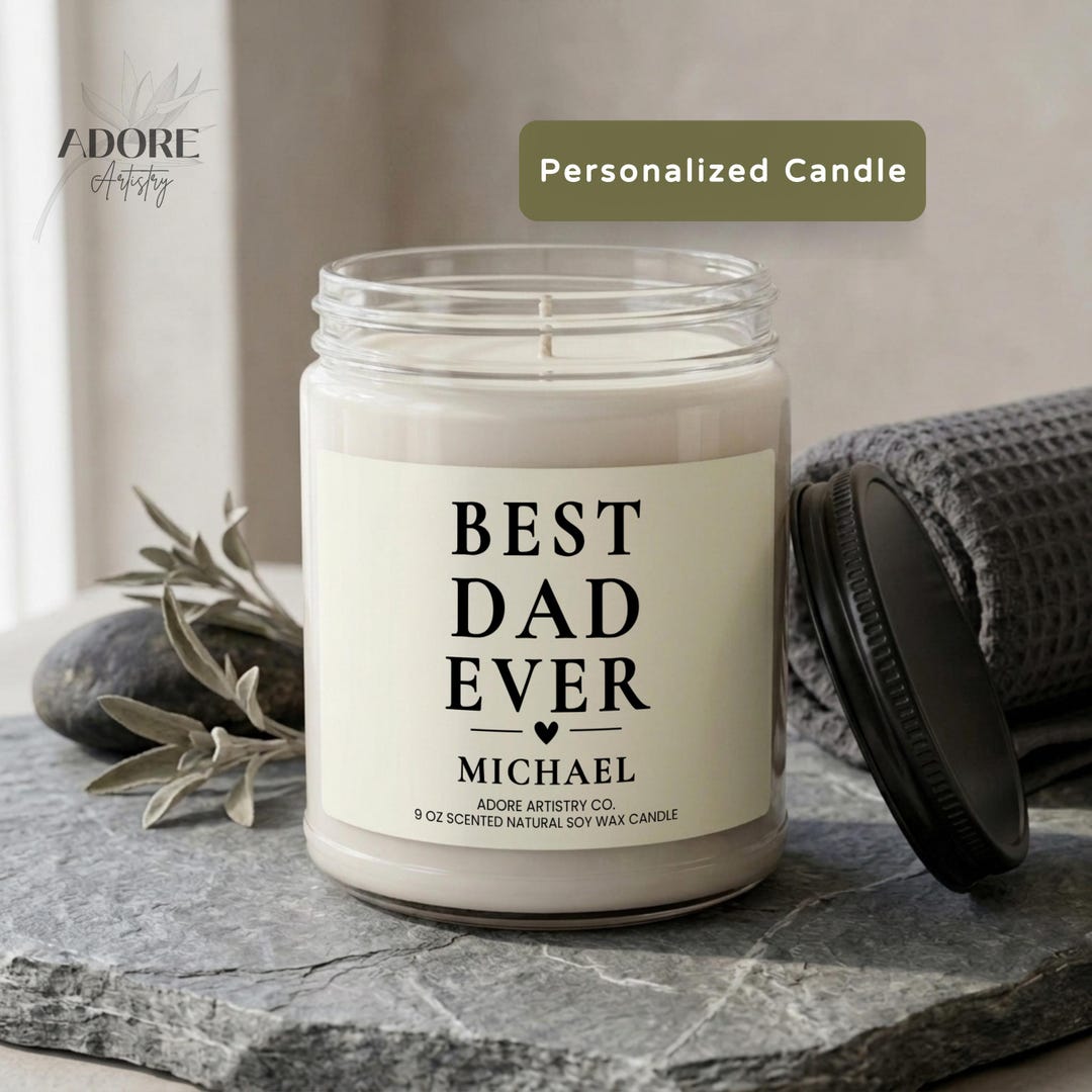 Best Dad Ever Dad Candle Personalized Fathersday Gift for Best Daddy ...