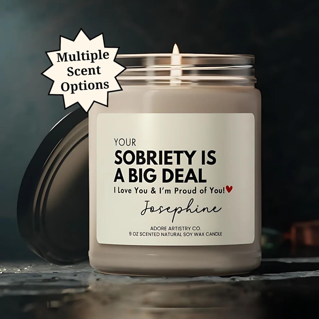 Funny Sobriety Gift Proud of You Candle 1 2 5 10 20 Years Sobriety ...