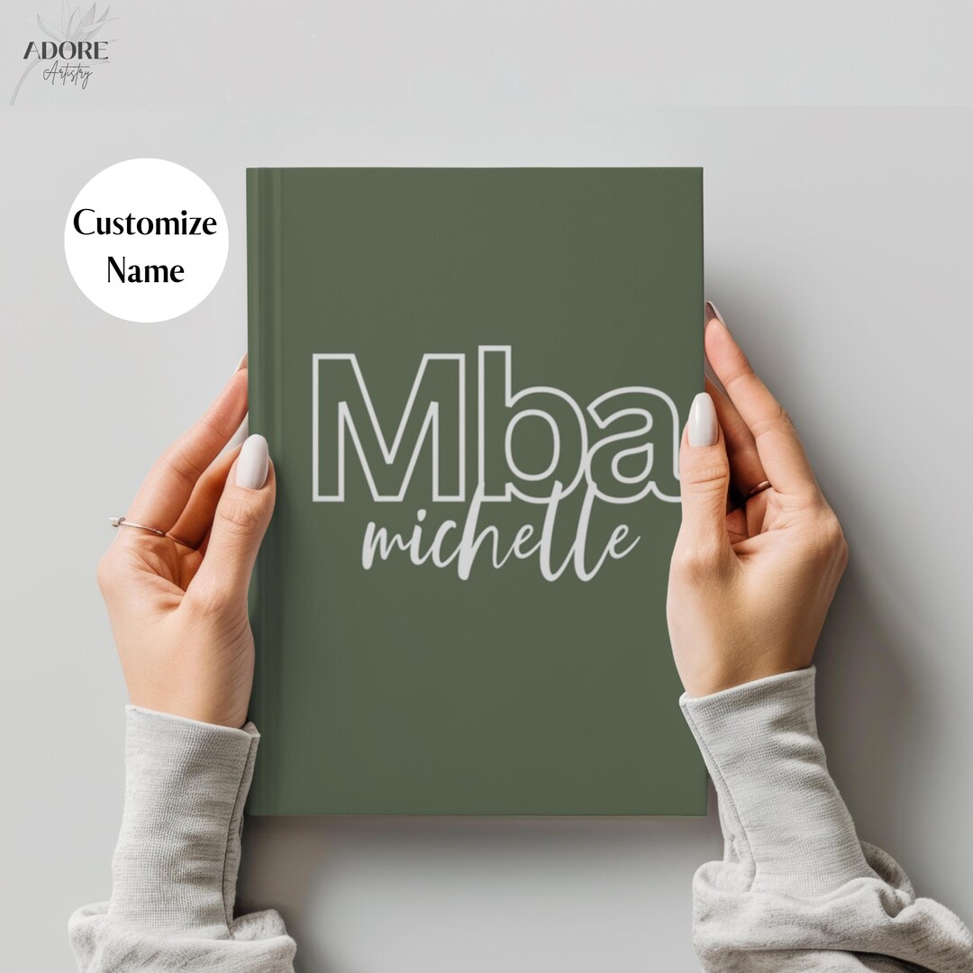 MBA Graduation Gift Custom Name Personalized Journal Student Notebook ...