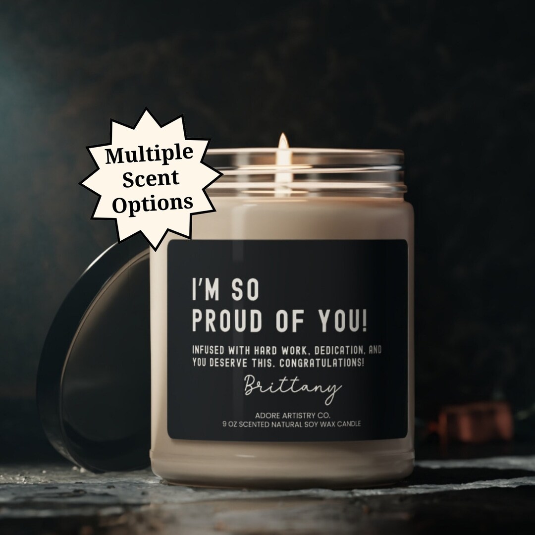 Phd MBA Congratulations Graduation Gift I'm so Proud of You Candle ...