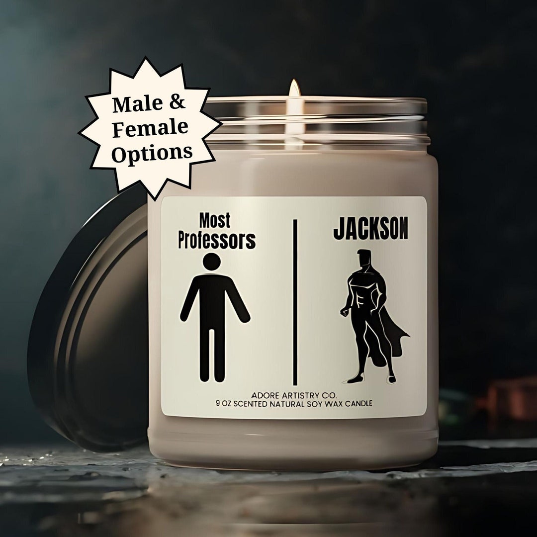 Funny Best Professor Gift Idea Teacher Soy Candle Personalized ...